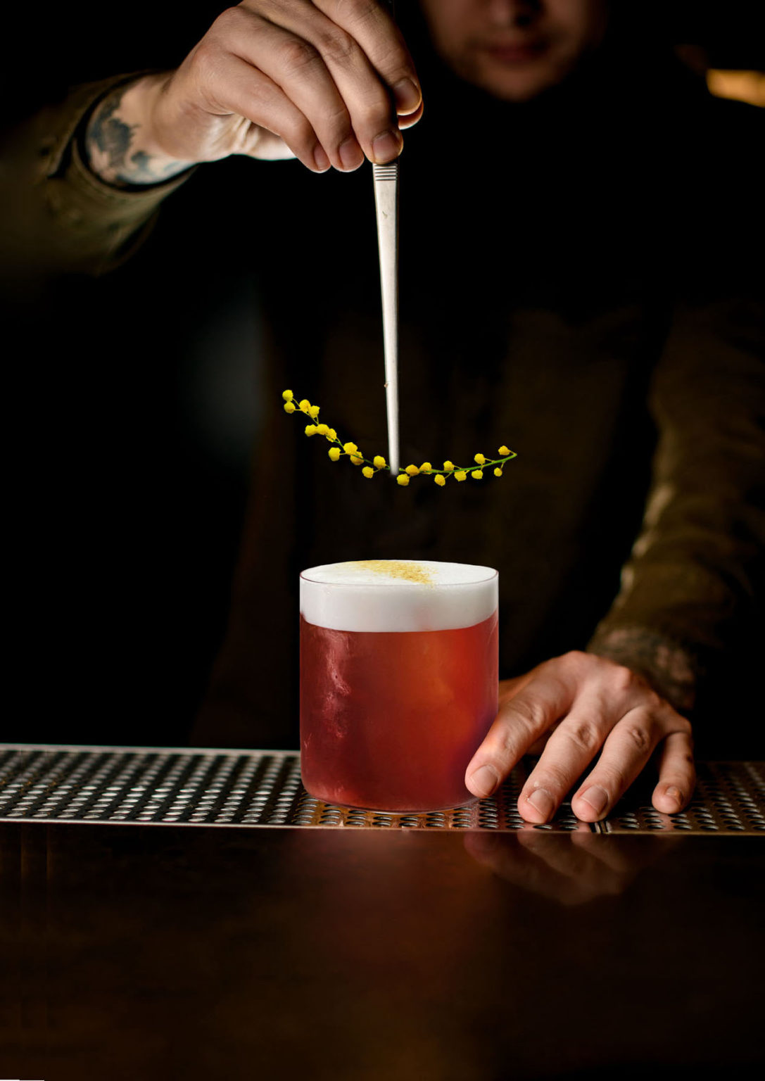 Negroni con spuma alla... mimosa!